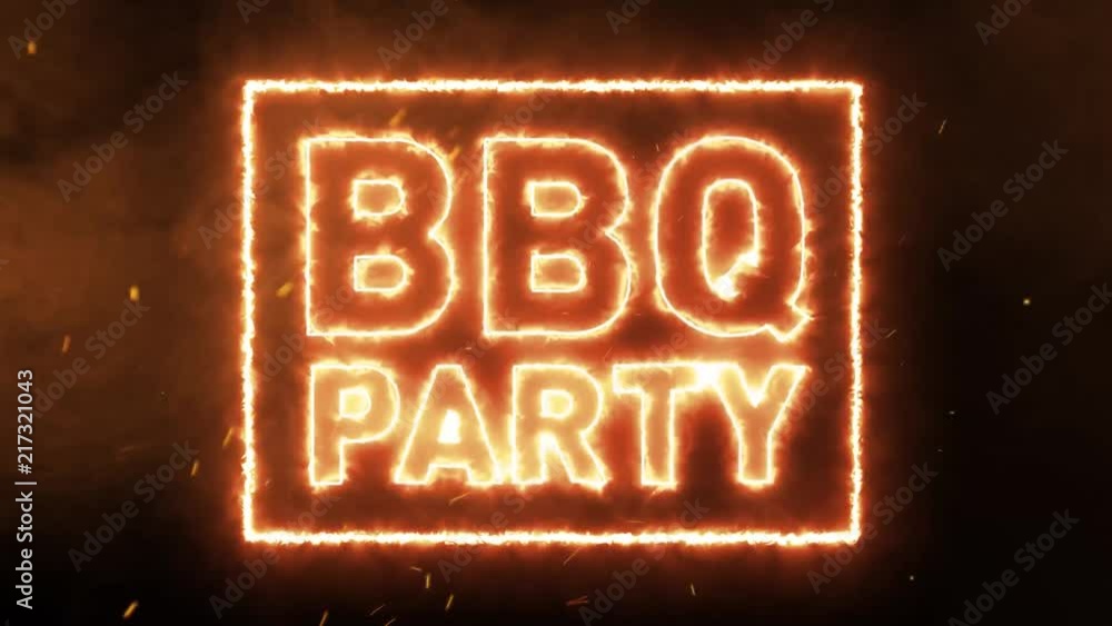 BBQ Party Fire Advertisement/ Animation of a 4k barbecue party ...