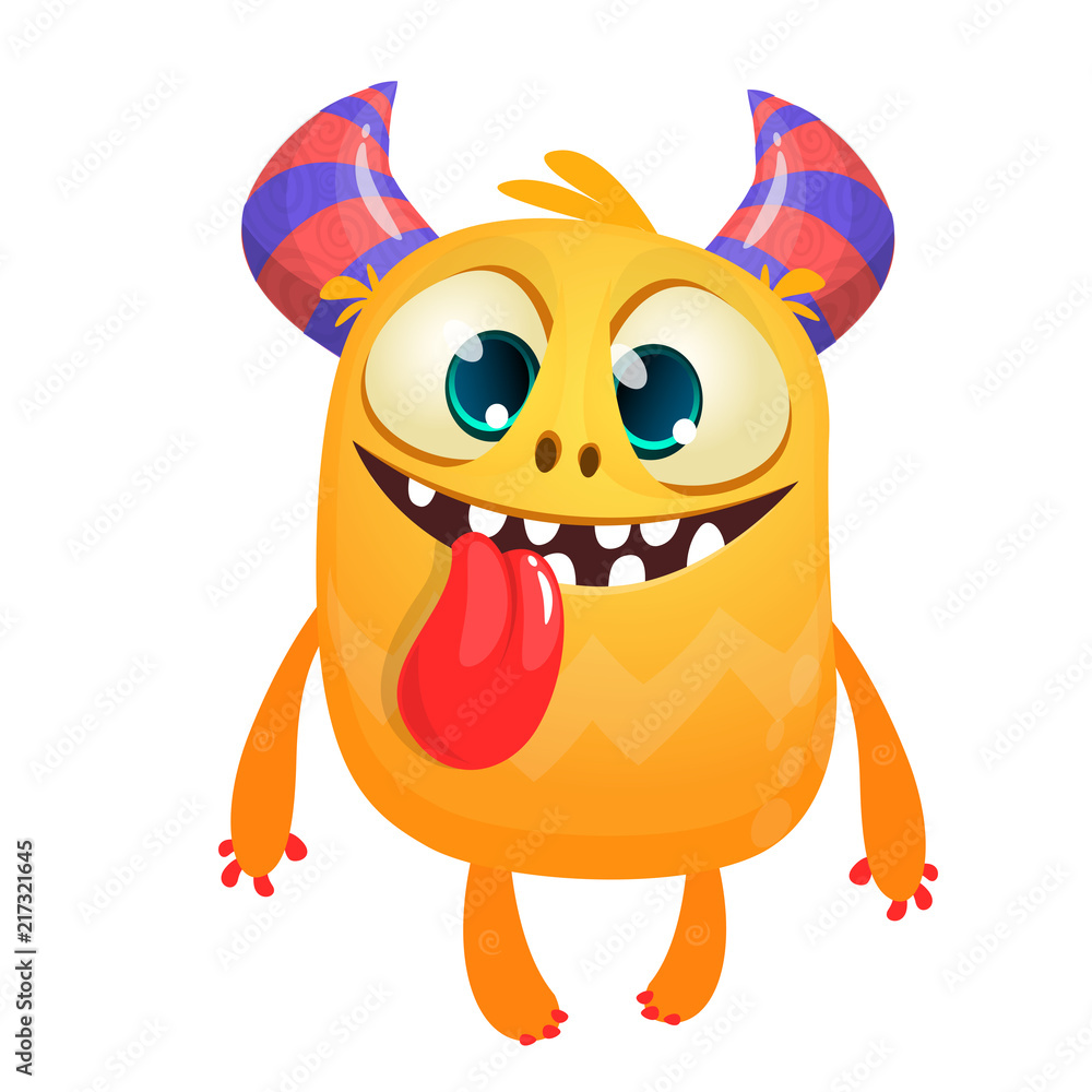 Cute cartoon alien showing tongue. Halloween illustration Stock Vector ...