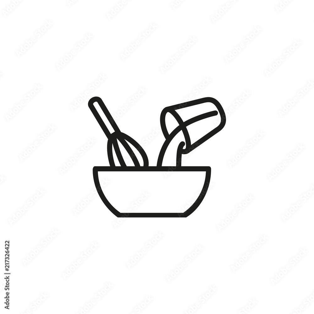 Mixing ingredients line icon. Pouring, whipping, whisk. Kitchen ...