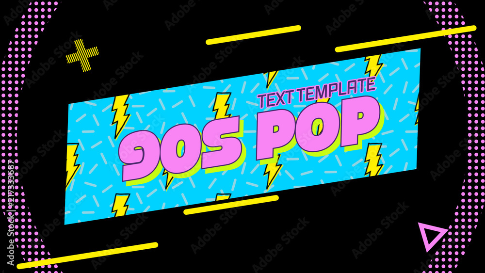 90's Pop Art Titles Stock Template | Adobe Stock