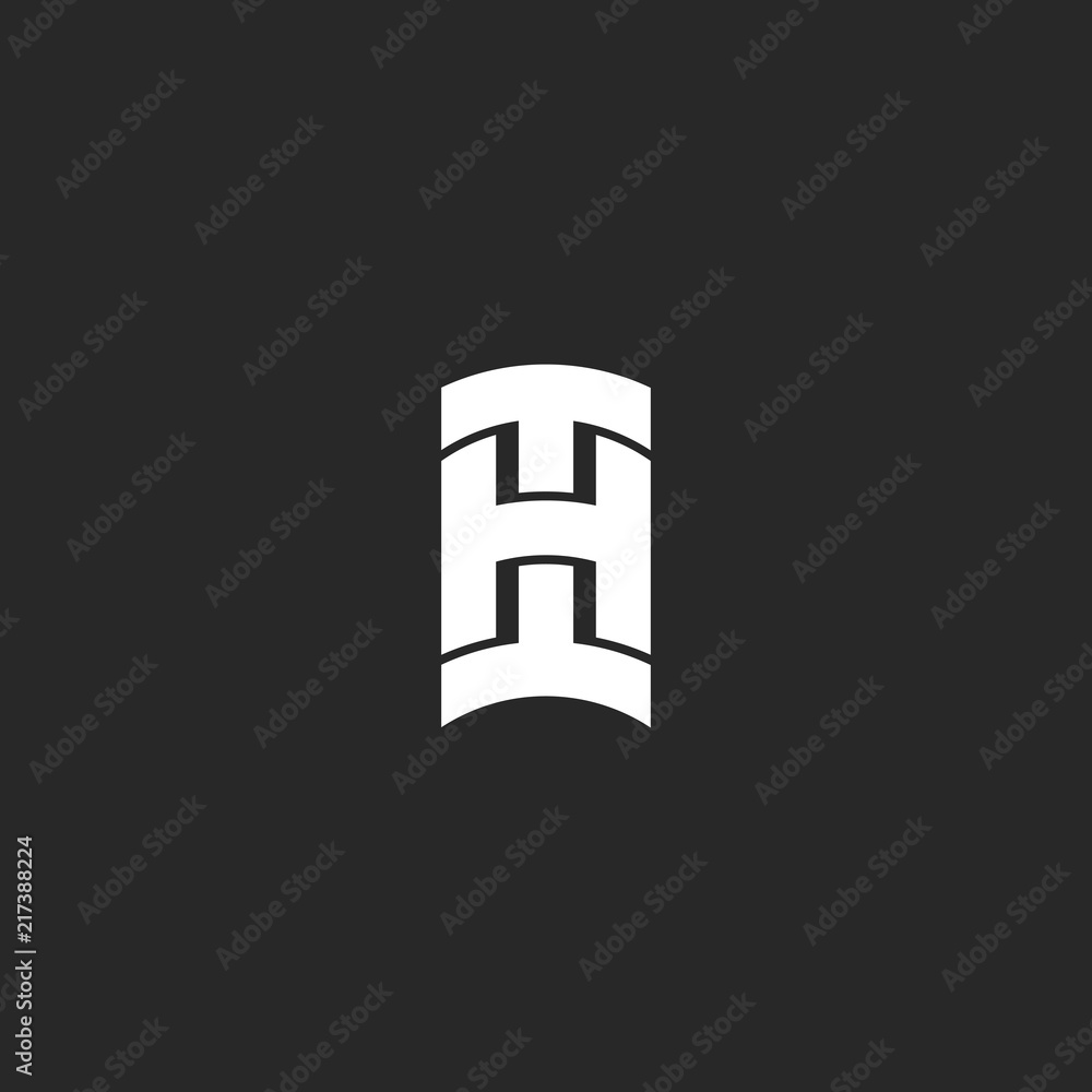 Initials HI bold letters logo monogram, identity white emblem for t ...