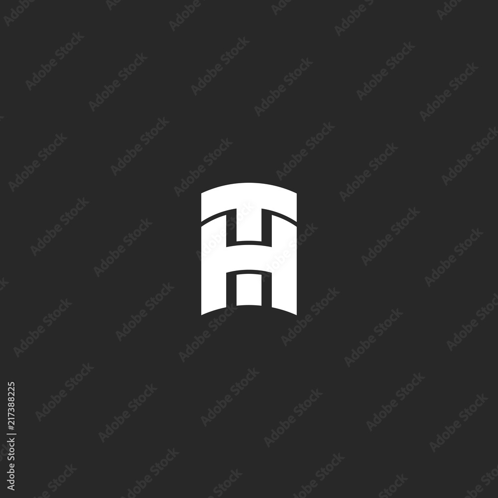 Initials letters TH logo overlapping bold lines monogram, overlapping ...