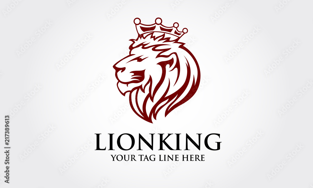 Lion head logo design template, Element for the brand identity, vector ...