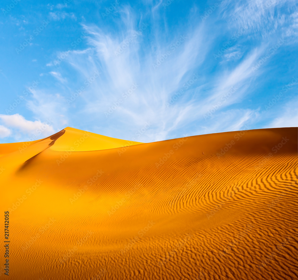 Amazing view of sand dunes in the Sahara Desert. Location: Sahara ...