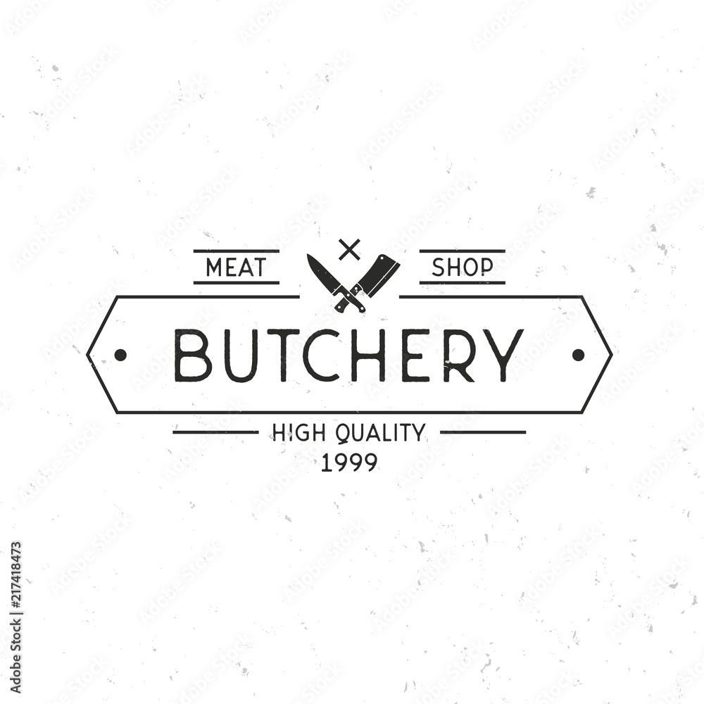 Butchery - vintage logo concept. Butcher shop logo. Vintage frame and ...