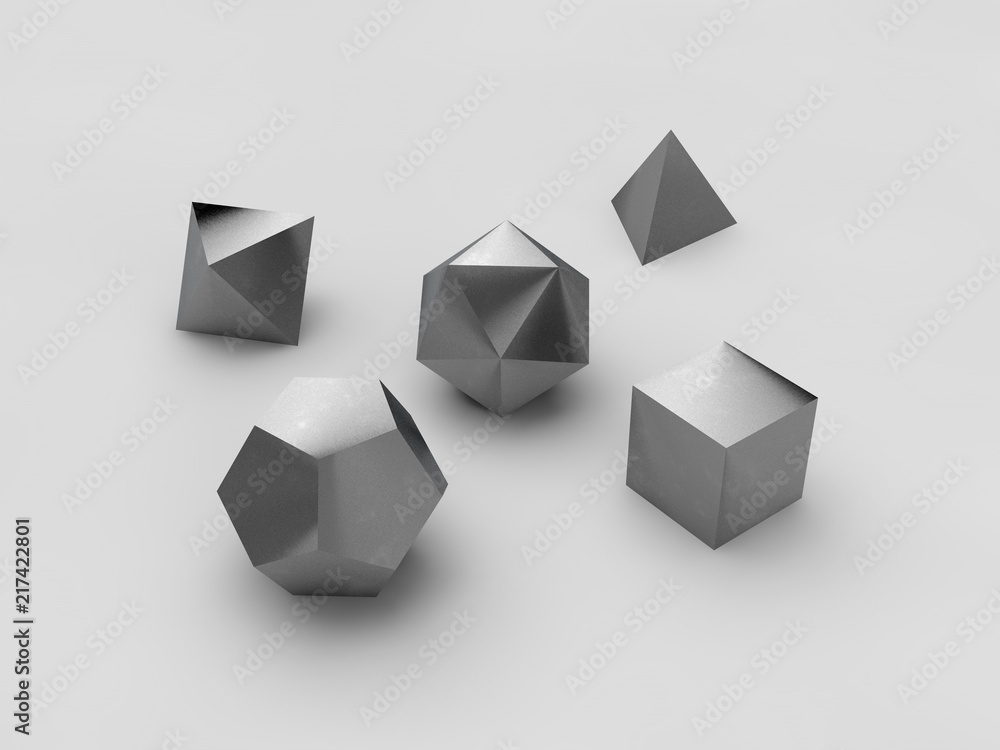 geometric shapes octahedron, tetrahedron, hexahedron, dodecahedron ...