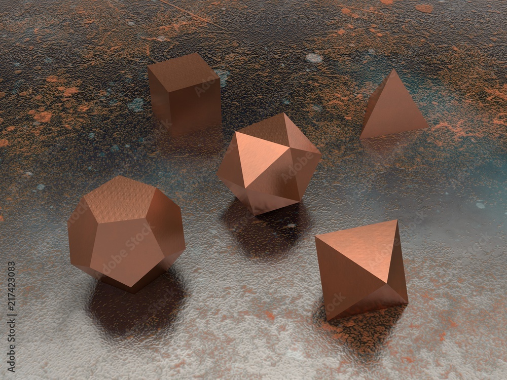 geometric shapes octahedron, tetrahedron, hexahedron, dodecahedron ...