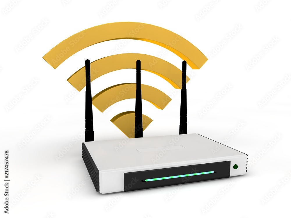 image router and sign of Wi Fi distribution, the idea of Wi Fi zones ...