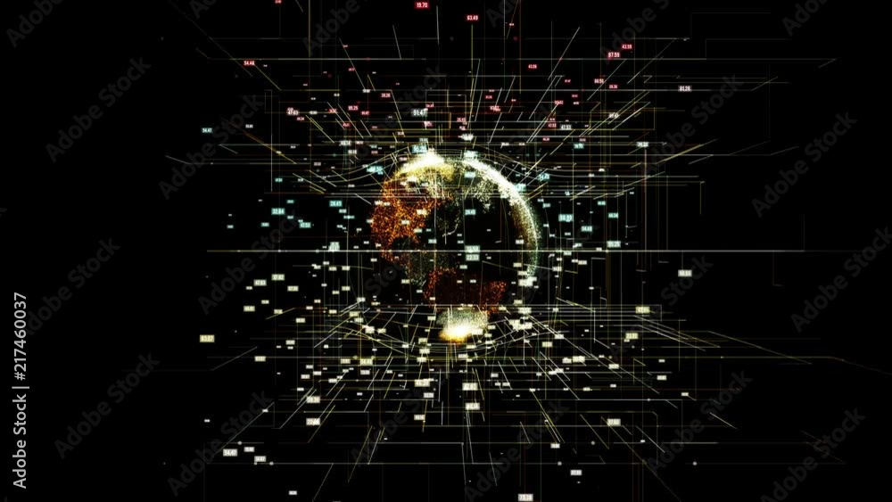 Big data visualization with digital Earth. HUD grid corners motion ...