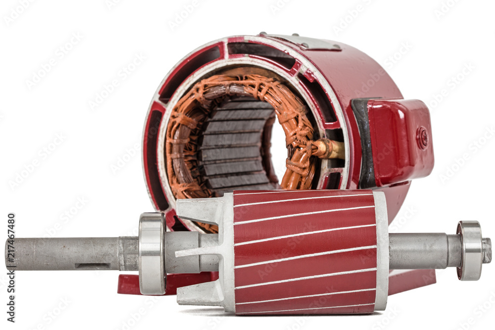 Rotor and stator of electric motor, isolated on white background Stock ...