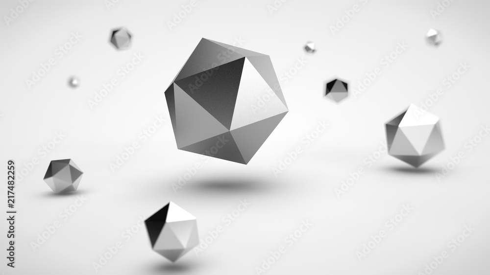 the image of the array of polyhedra in the space, with different depth ...