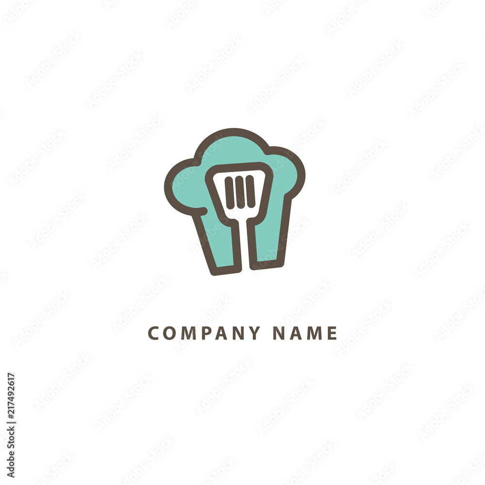 Abstract food logo icon vector design. Recipe, cooking, course, cafe ...