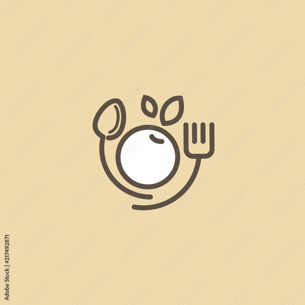 Abstract food logo icon vector design. Recipe, cooking, course, cafe ...