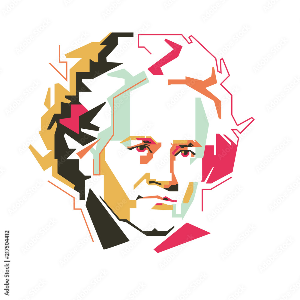 Ludwig van Beethoven vector illustration Stock Illustration | Adobe Stock