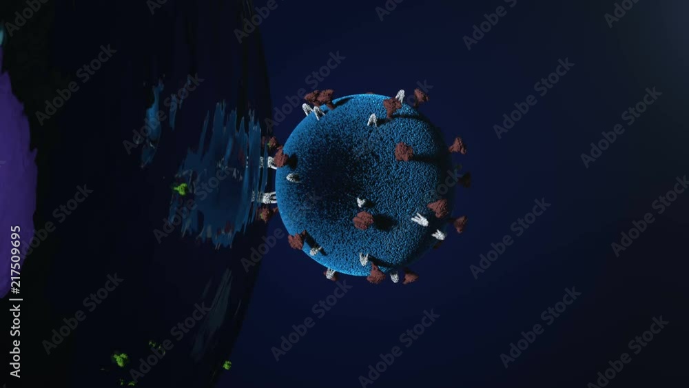 Measles disease virus. Animation of the mechanism of the measles virus ...