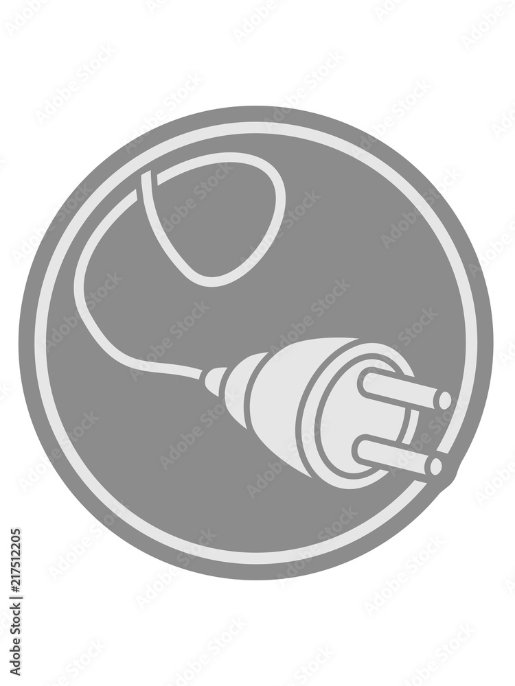 kreis rund logo anschließen anschluss kabel stecker steckdose strom ...