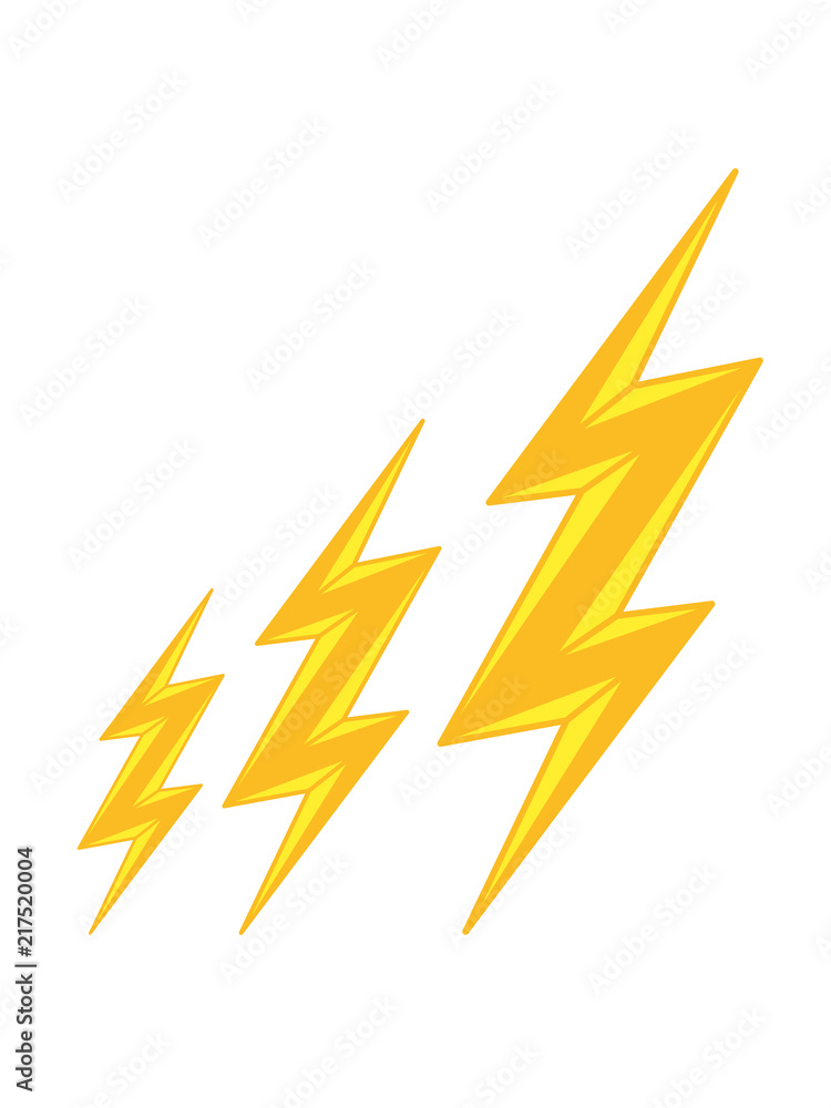 3 blitze reihe stromschlag gefahr schild blitz symbol kabel strom ...