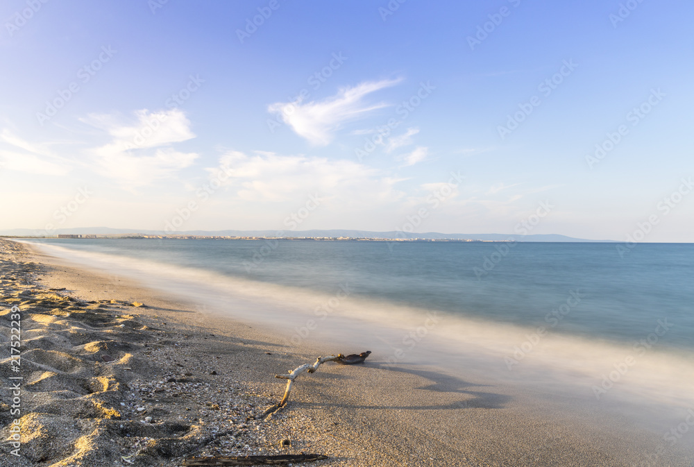 The beauty of the sandy beach on the spit between Pomorie and Aheloy ...