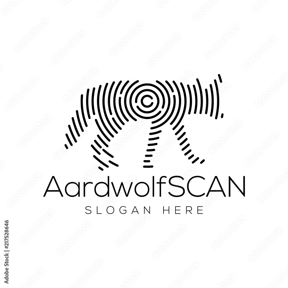 Aardwolf Scan Technology Logo vector Element. Animal Technology Logo Template Stock Vector ...