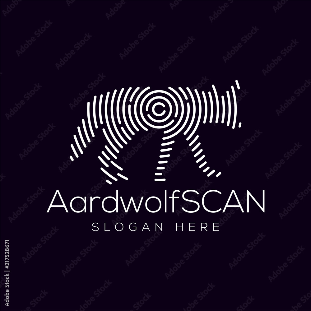 Aardwolf Scan Technology Logo vector Element. Animal Technology Logo Template Stock Vector ...