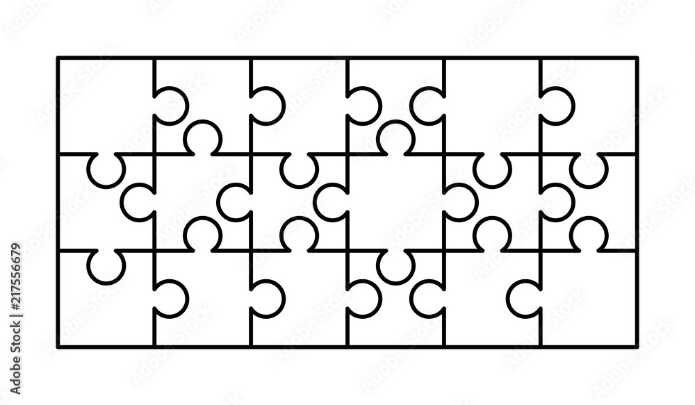 4 Piece Jigsaw Puzzle Template