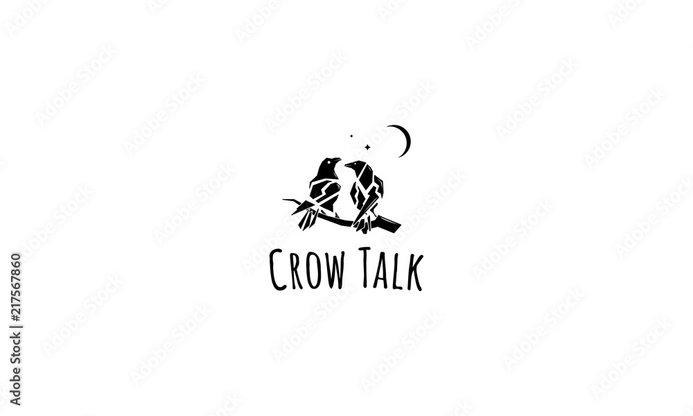 Crow talk vector logo image Stock Vector | Adobe Stock