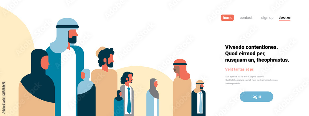 arab people traditional clothes business meeting concept man woman ...