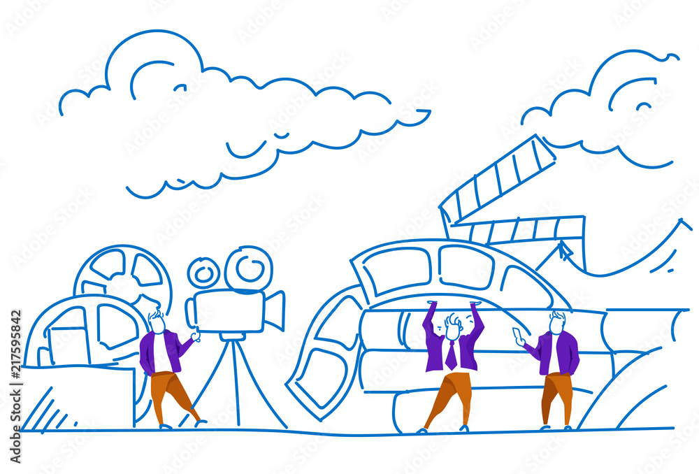 businessmen making movie process creating video film production ...