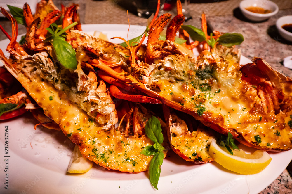 Delicious, hot and cheesy freshly baked Lobster Thermidor made with ...
