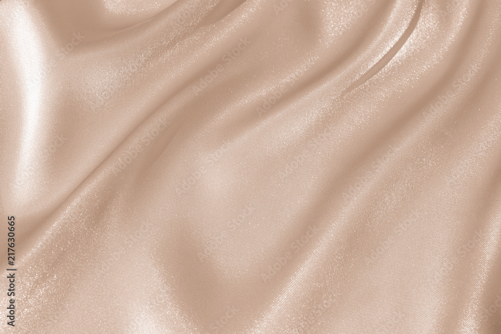The texture of the satin fabric of beige color for the background Stock ...