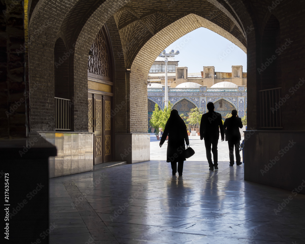 Shah Mosque entrance, renamed to Imam Khomeini Mosque after Iranian ...