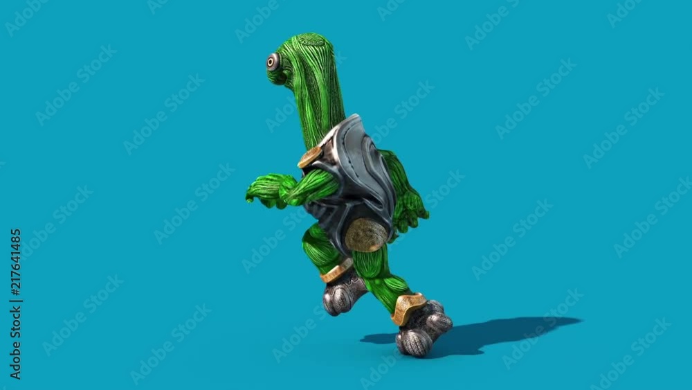 Alien Turtle Armor Runcycle Blue Screen Side 3D Renderings Animations ...