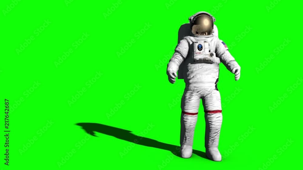 Astronaut Walks on the Moon Green Screen 3D Renderings Animations Stock ...