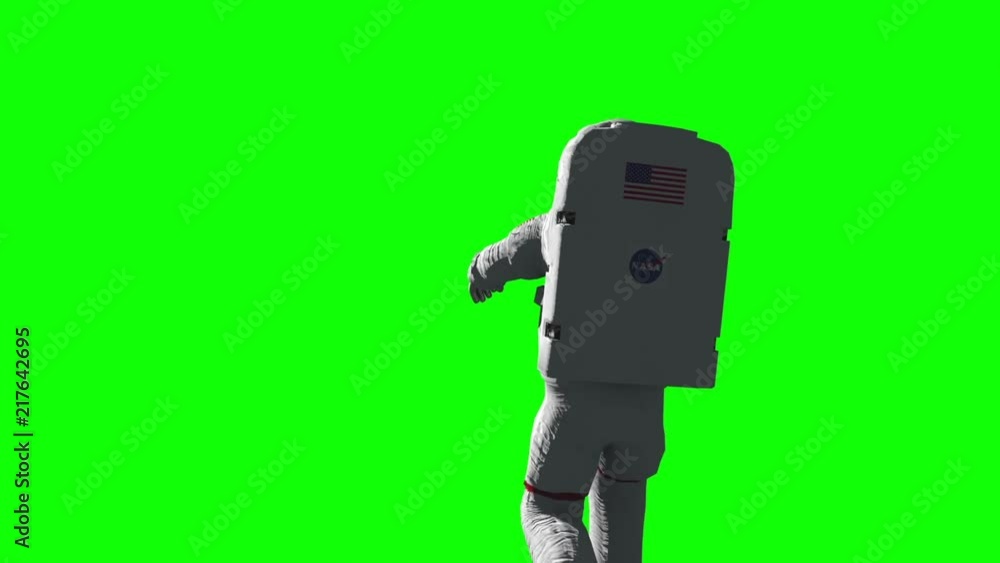 Stockvideo Astronaut Walks on the Moon Green Screen Front Back 3D ...