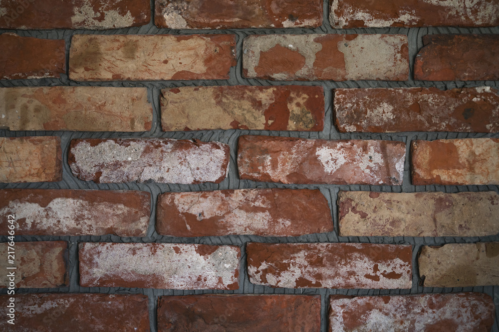 process of making old brick wall from cuts of vintage bricks Photos ...