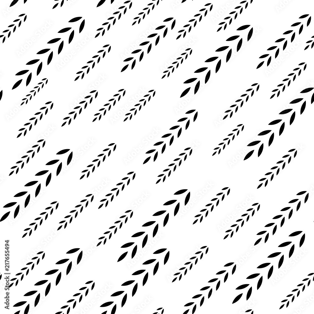 Wheat seamless pattern. Vector seamless pattern with silhouettes of ...