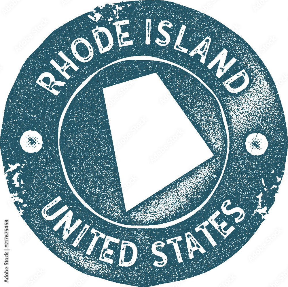 Rhode Island map vintage stamp. Retro style handmade label, badge or ...