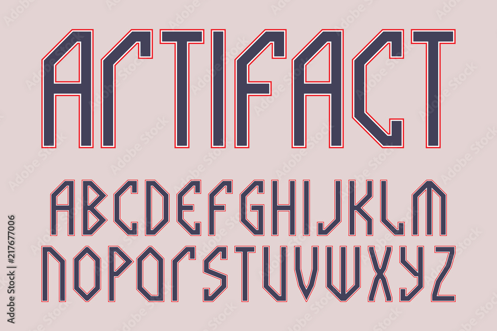 Artifact alphabet. Mythological style font. Isolated english alphabet ...