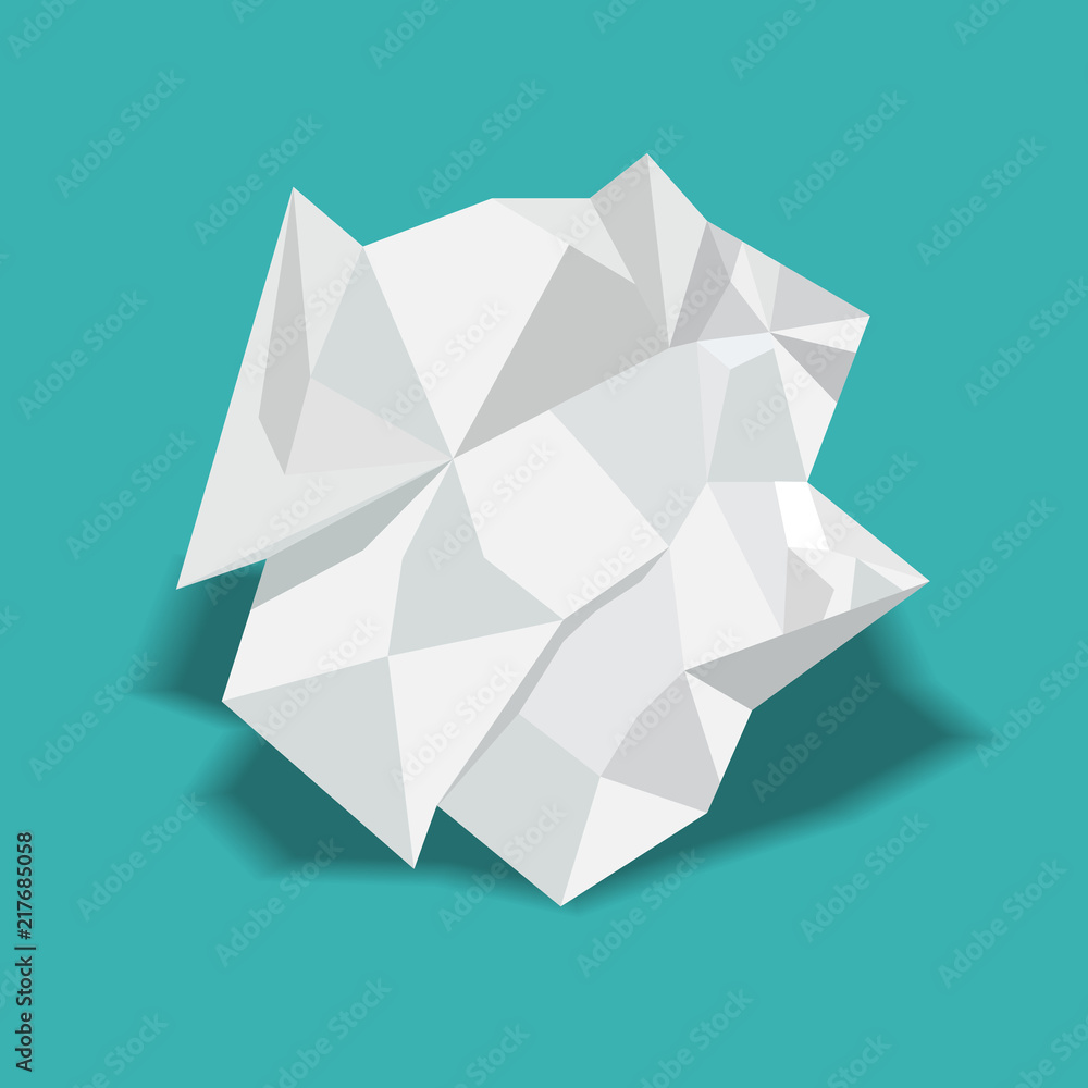 Crumpled paper ball vector illustration. Stock Vector | Adobe Stock
