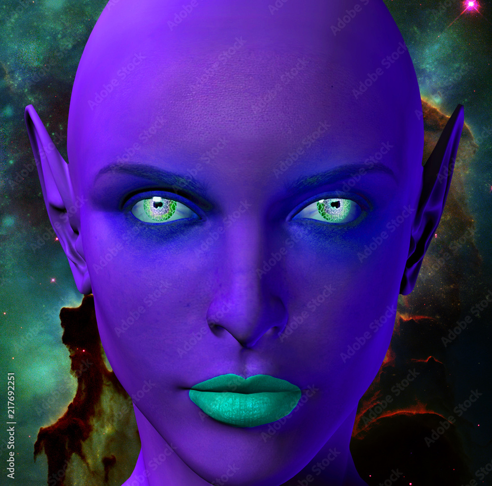 The face of an alien Stock Illustration | Adobe Stock