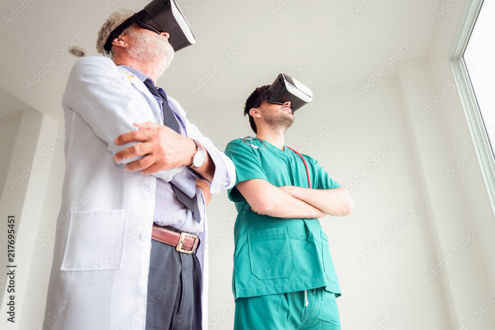 Physician Doctors Team are Using Virtual Reality Technology for ...