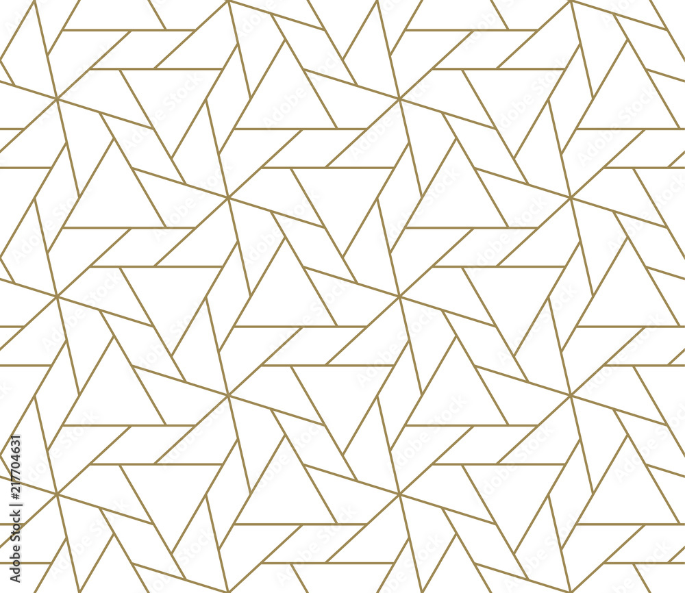 Modern simple geometric vector seamless pattern with gold line texture ...