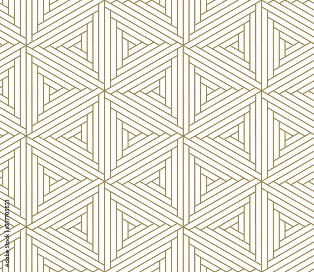 Vetor de Modern simple geometric vector seamless pattern with gold line ...