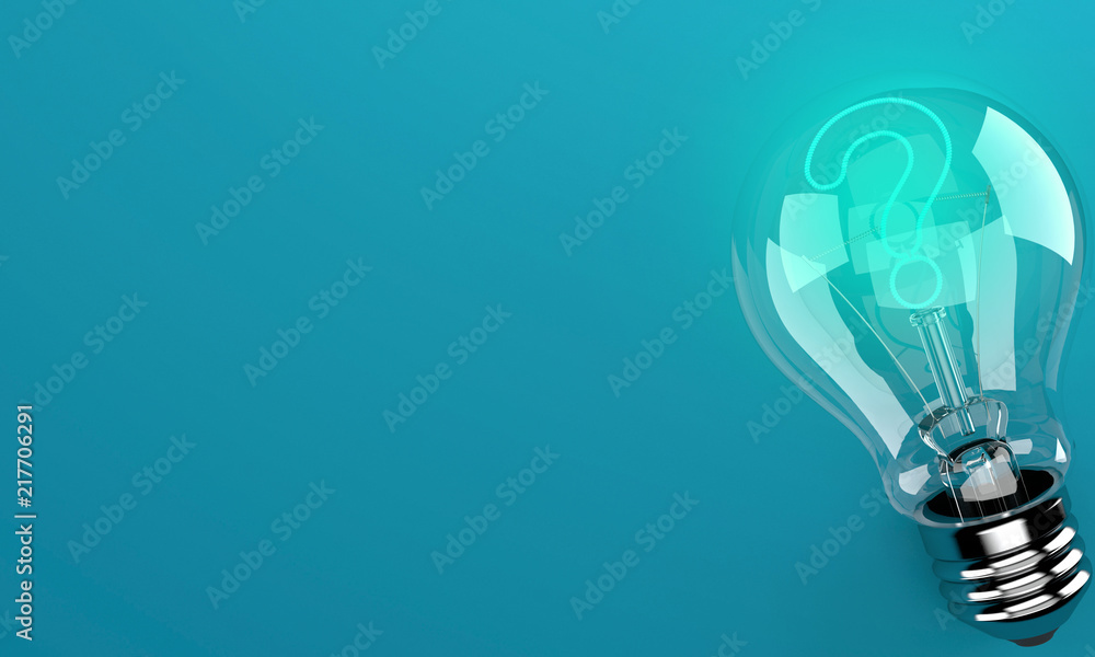 Light bulb with question mark Stock Illustration | Adobe Stock