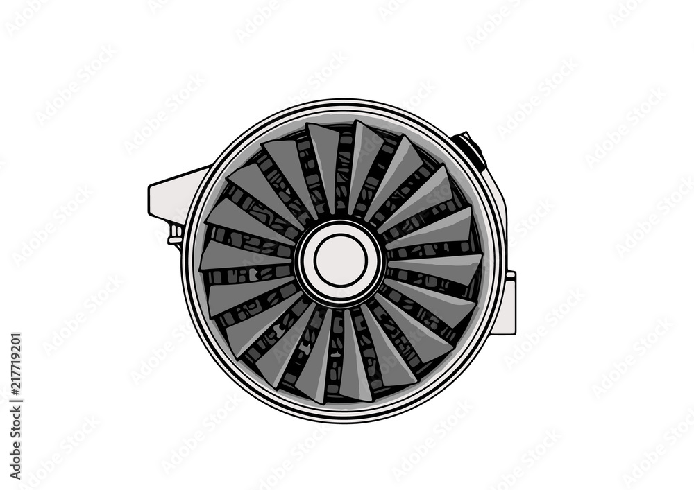 sketch of aircraft engine vector Stock Vector | Adobe Stock