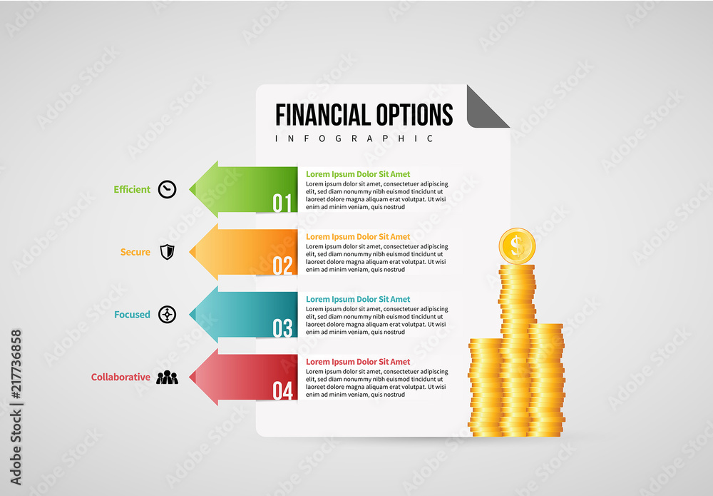 Financial Options Infographic Layout Stock Template | Adobe Stock