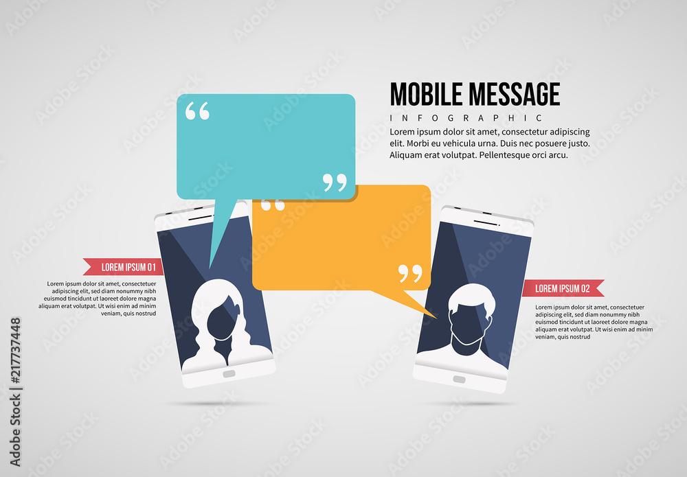 Mobile Phone Message Infographic Layout Stock Template | Adobe Stock