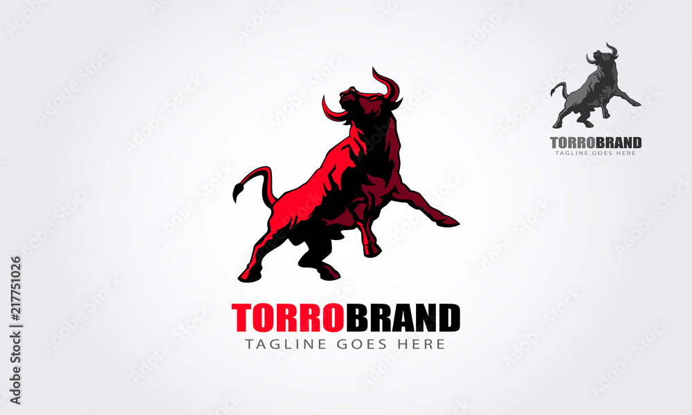 Torro Brand Logo Template. Wild buffalo bull in cartoon style for ...
