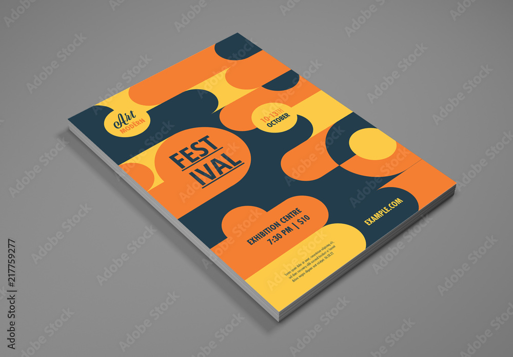 Poster Layout with Circular Elements Stock Template | Adobe Stock