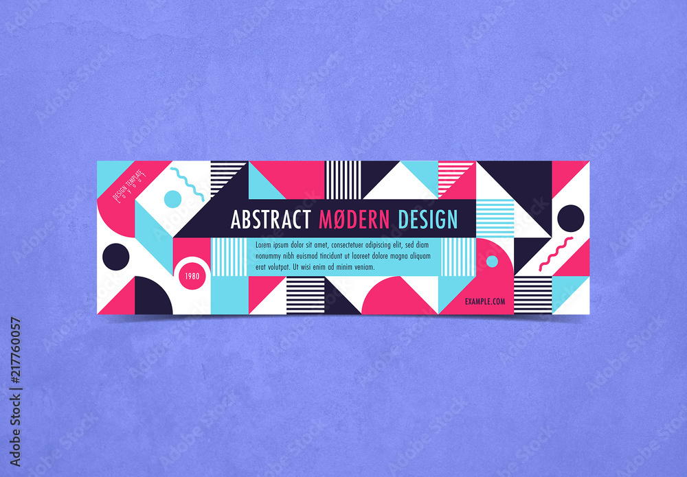 Banner Layout with Colorful Geometric Shapes Stock Template | Adobe Stock